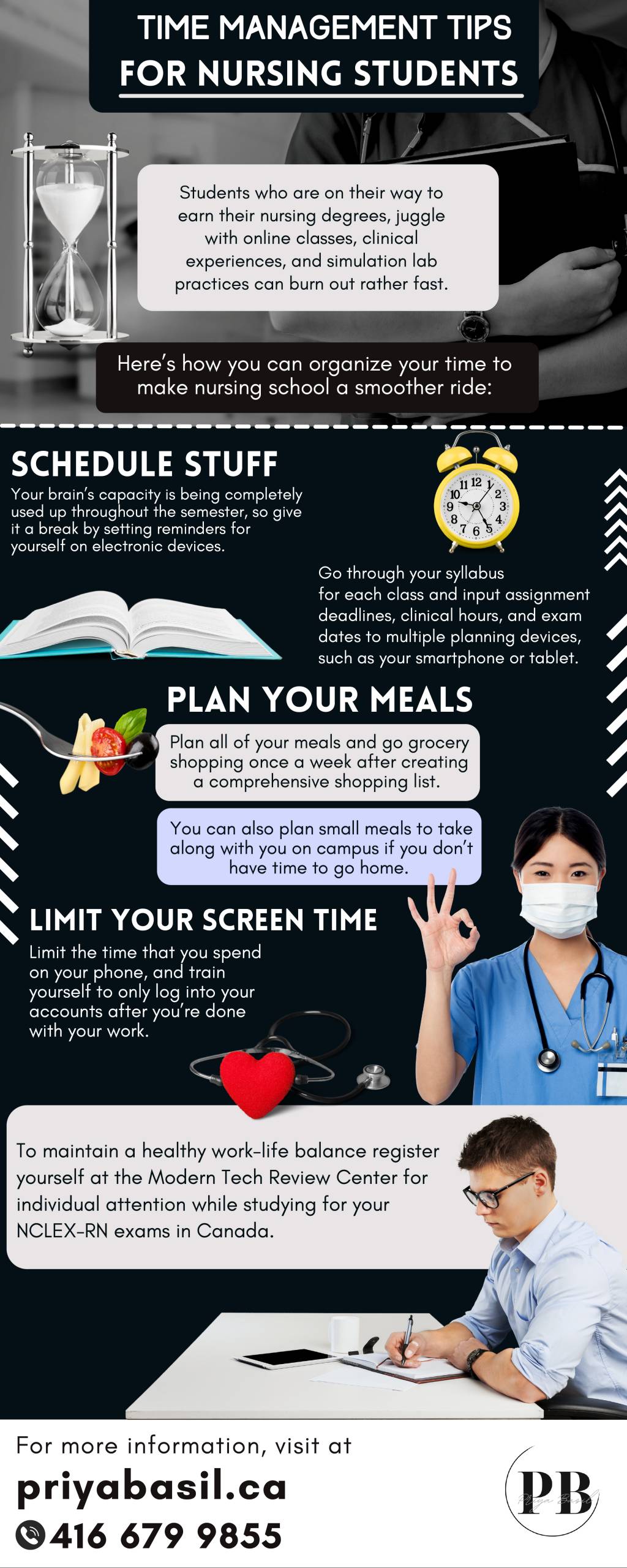 Time Management Tips for Nursing Students - Infograph